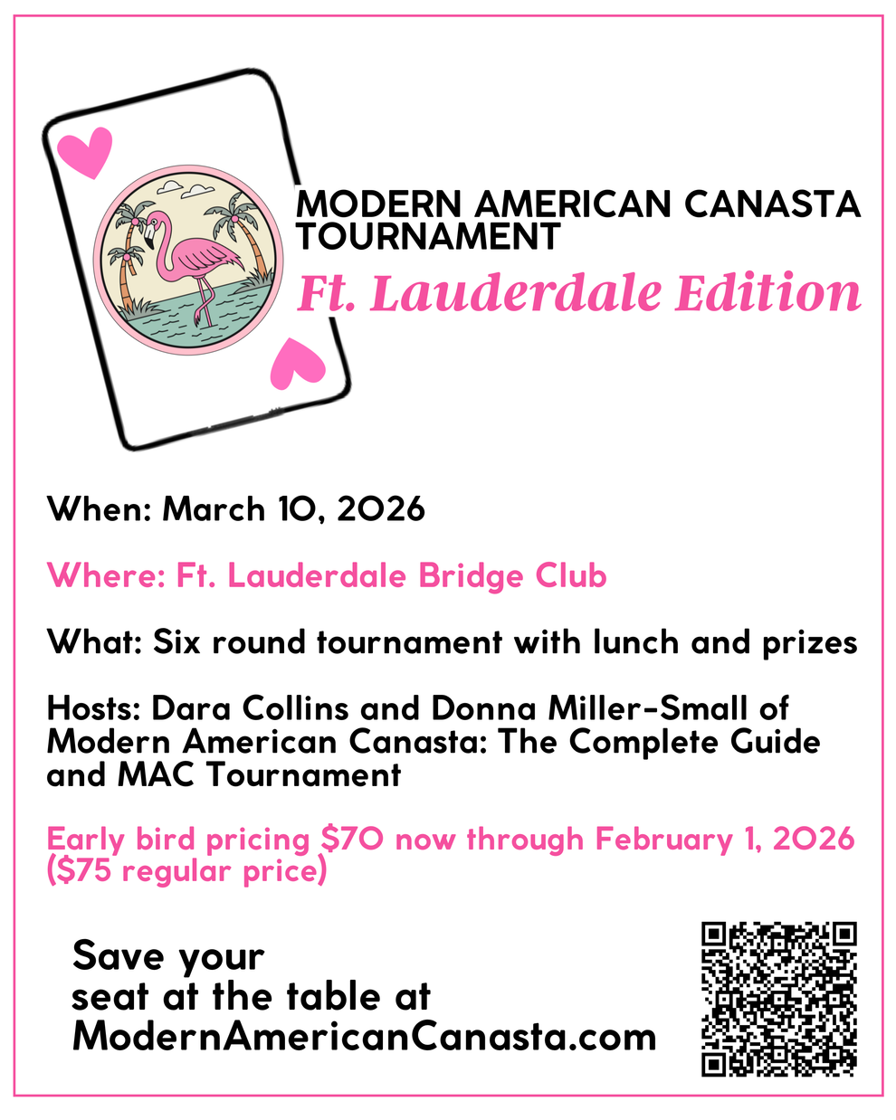 Early Bird Pricing: March 10, 2026 Modern American Canasta Tournament ...
